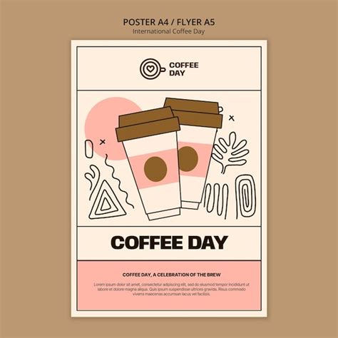 국제 커피의 날 포스터 템플릿 무료 Psd 파일 국제 커피의 날 포스터 템플릿 무료 Psd 파일