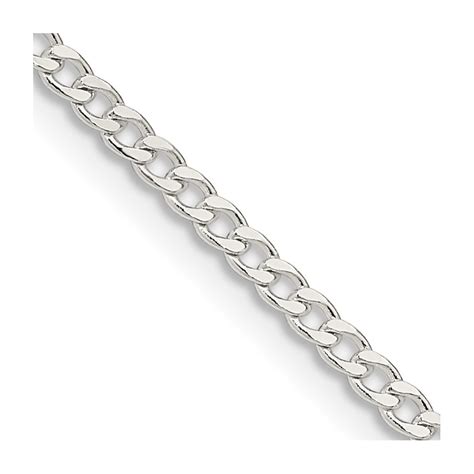 Sterling Silver 23mm Beveled Curb Chain Unclaimed Diamonds