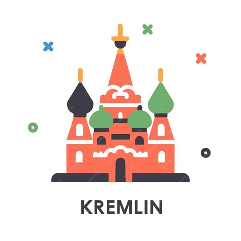 Premium Vector Kremlin Icon Simple Kremlin Colored Flat Icon On Isolated White Background