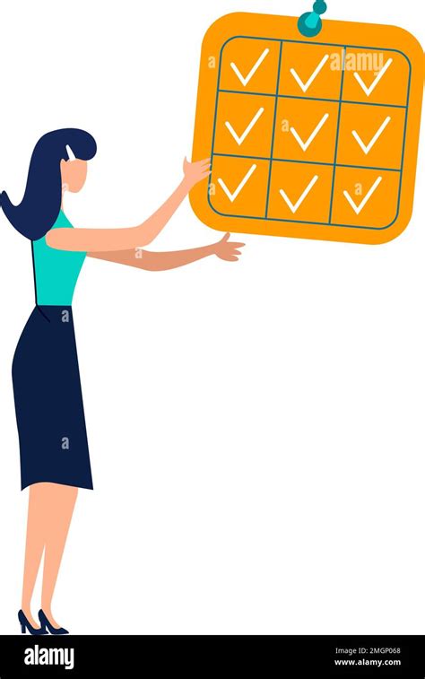 Deadline And Time Management Business Concept Vector Company Worker Woman Hold In Hand To Do