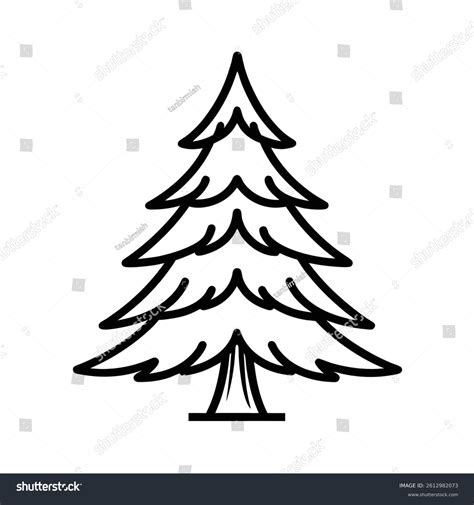 Tree Line Art Vector Illustration Stock Vector Royalty Free 2612982073 Shutterstock