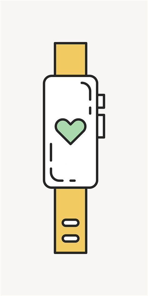 Smartwatch Health Tracker Wellness Line Premium Vector Rawpixel