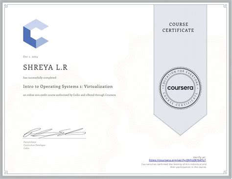 Shreya L R On Linkedin I Am Thrilled To Share An Certificate Regarding Operating System