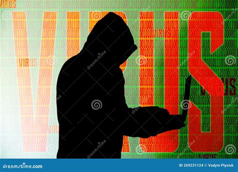 Man In Hoodie Is Hacking Personal Data On Green Background Information