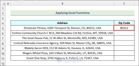 How To Find A Zip Code From An Address In Excel 2 Easy Ways