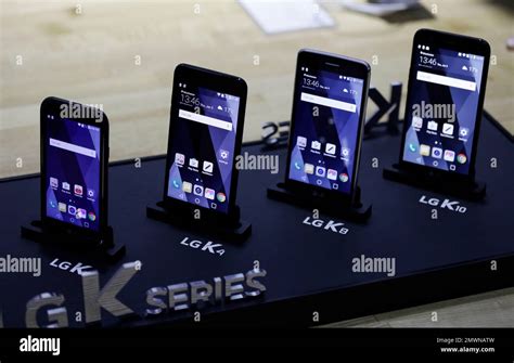 Lg K Series Phones Are On Display At The Lg Booth During Ces International Thursday Jan