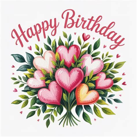 Happy Birthday Flowers Basket Card Stock Illustration Illustration Of Floral Nature 381995364