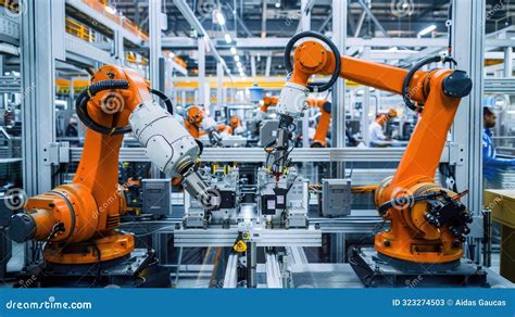 Robotic Arms Assembling Digital Components In Factory Stock Image Image Of Intelligence