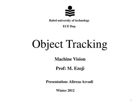 PPT Object Tracking PowerPoint Presentation Free Download ID