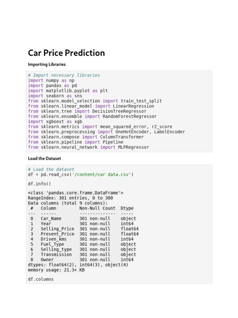 Car Price Prediction Pdf