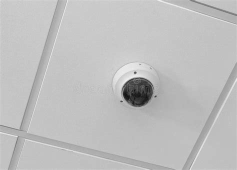 The Dome Video Camera Is Mounted On The Ceiling Stock Image Image Of Crime Lens 276440345