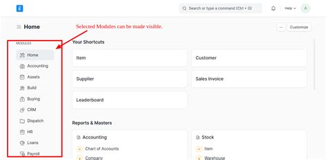 Workspace Customization In ERPNext