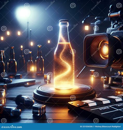 Artistic Illustration Of A Bottle With Light Effects Stock Illustration