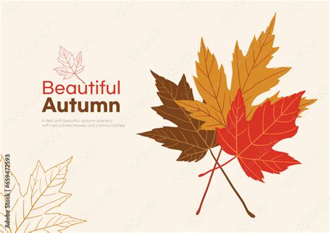 가을 단풍이 있는 표지 디자인 배경 Stock 벡터 Adobe Stock