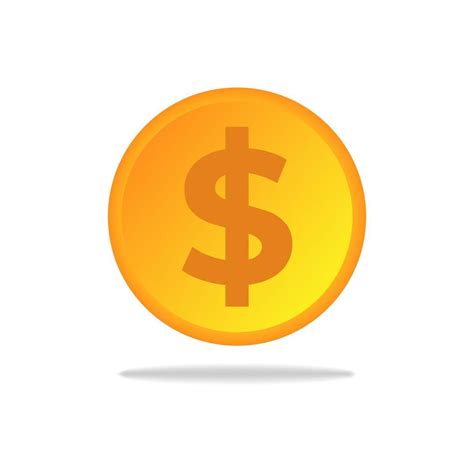 Gold Coin Flat Icon Dollar Coin Coin With Dollar Sign Money Symbol