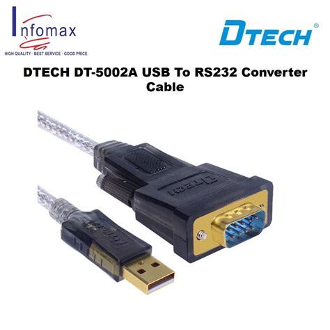 Dtech Usb To 9 Pin Serial Cable Rs232 Male Female Shopee Malaysia