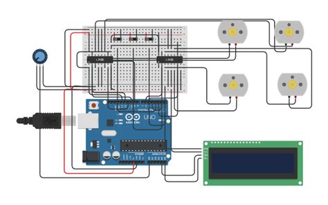 Circuit Design 4 Wheel Drive With Lcd Tinkercad