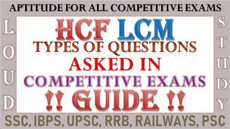HCF And LCM Types Of Questions Asked In Competitive Exams