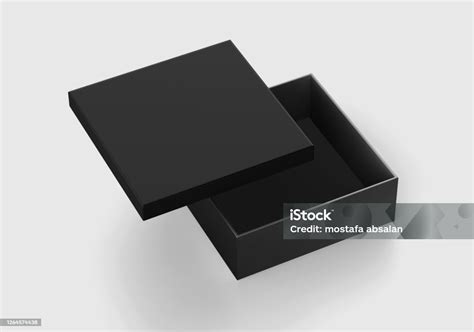 블랙 스퀘어 박스 모형 다크 슈 박스 포장 용기 빛 배경에 격리 된 3d 렌더링 0명에 대한 스톡 사진 및 기타 이미지 0명 3차원 형태 공란 Istock