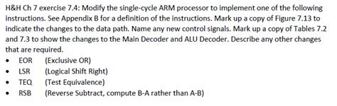 Modify The Single Cycle Arm Processor To Implement