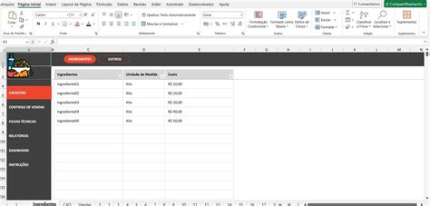 Planilha De Ficha T Cnica Para Restaurantes Em Excel Planilhas Tech