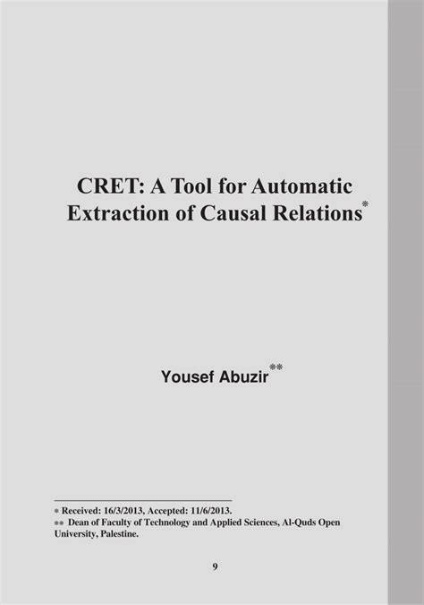 Pdf Cret A Tool For Automatic Extraction Of Causal Relations