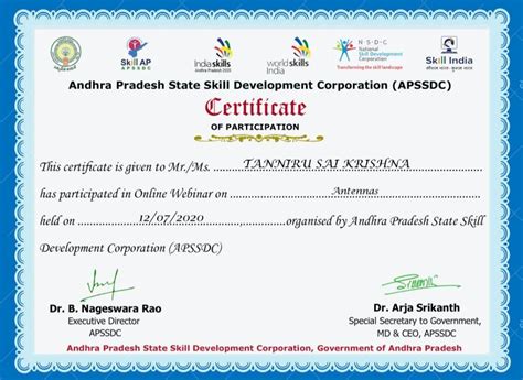 tanniru sai krishna on linkedin apssdc antennas certificate
