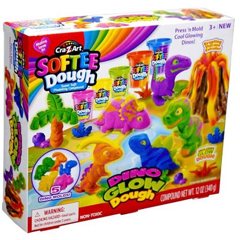 Cra Z Art Softee Dough Multicolor Dino Glow Dough Review Diy Party