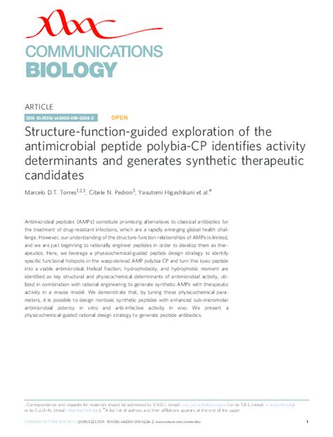 Pdf Structure Function Guided Exploration Of The Antimicrobial
