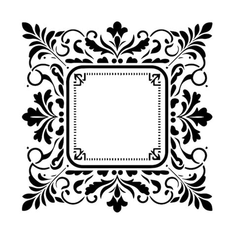 Premium Vector A Simple And Minimalist Square Floral Classic Frame