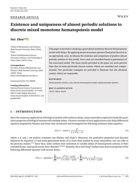 Existence And Uniqueness Of Almost Periodic Solutions To Discrete Mixed Monotone Hematopoiesis