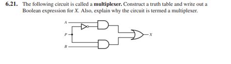 Solved The Following Circuit Is Called A Multiplexer Chegg