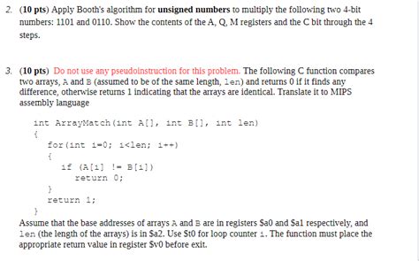 Solved 2 10 Pts Apply Booth S Algorithm For Unsigned Chegg Com