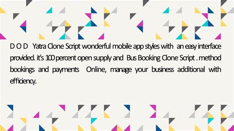 Ppt Readymade Best Yatra Clone Script Dod It Solutions Powerpoint Presentation Id11019900