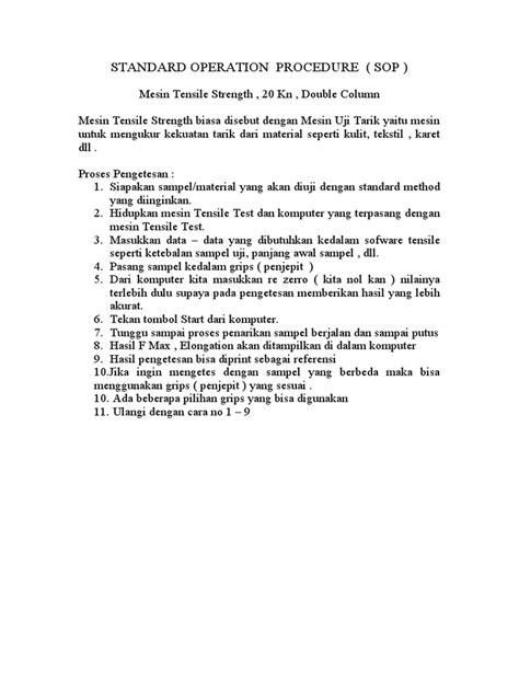 Standard Operation Procedure Pdf