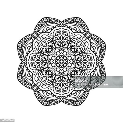 그림을위한 벡터 만다라 장식품 민족 동양 서클 장식품 안티 스트레스 색칠 공부 책 Artmeditation 인사말 카드 전화 케이스 인쇄에 좋습니다 둥근 꽃 무늬 손으로