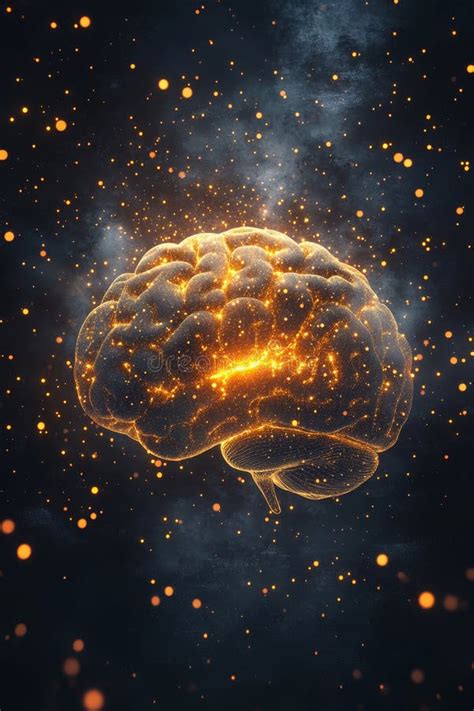 Illuminated Human Brain 3d Render Glowing Neurons Synapses Intelligence Cognitive Function