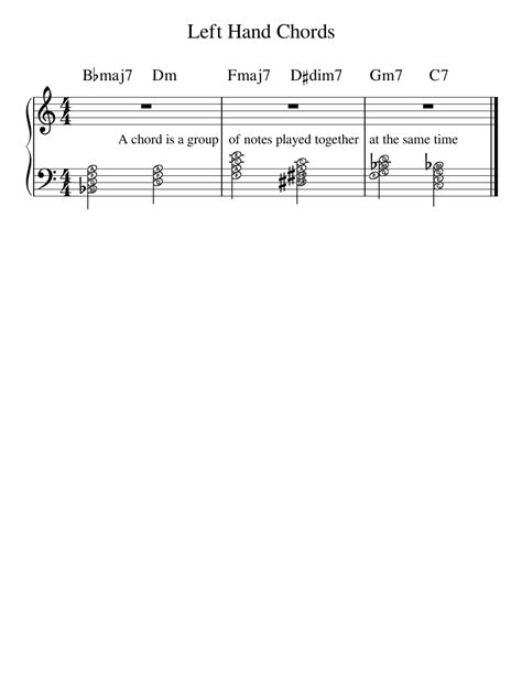 Lefthandchords Sheet Music With Chords For Piano Solo Easy