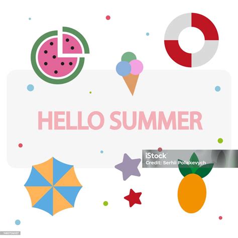 안녕하세요 여름 배경 아이템입니다 조개 껍질 그리기 휴가 개념입니다 벡터 그림입니다 0명에 대한 스톡 벡터 아트 및 기타 이미지 0명 3차원 형태 개념 Istock