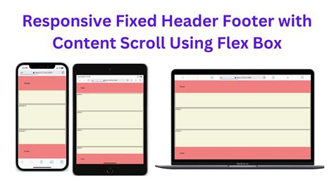 Responsive Fixed Header Footer With Content Scroll Flex Box Css Youtube