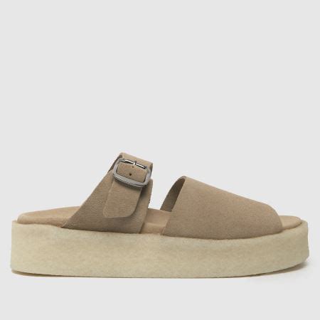 Womens Beige Clarks Originals Crepe Slide Sandals Schuh