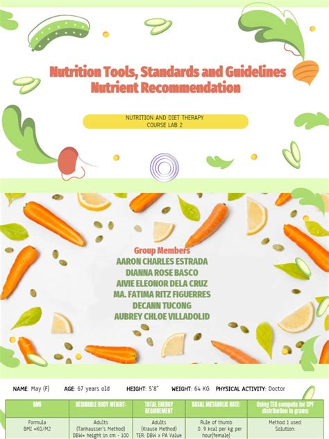 Lab 2 Nadt Nutrition Tools Standards And Guidelines Nutrient Recommendation Pdf Vitamin