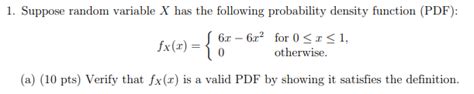 solved 1 suppose random variable x has the following