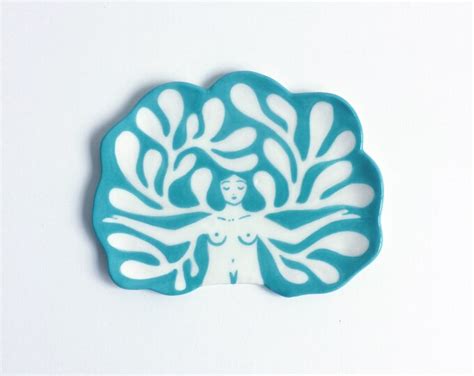 Tree Woman Plate Etsy