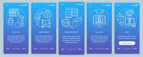 Education Motivation Onboarding Mobile App Page Screen With Linear Concepts Way To Success