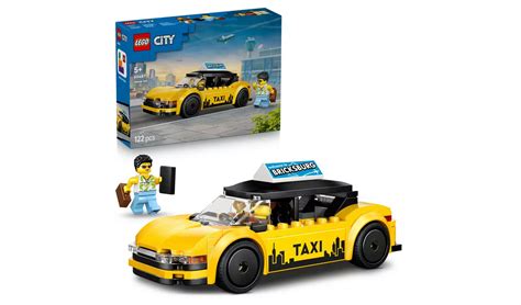 Lego City Yellow Taxi Toy Car With Minifigures Set Ages 5 Model 6
