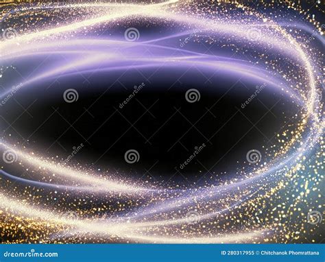 Shimmering Waves With Light Effect Isolated On Black Background