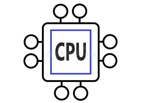 A Simple Symbol Outline Shape Of A Central Processor Unit Integrated Circuit White Backdrop