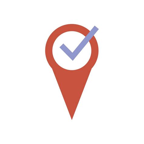 Red Map Pin Vector Illustration Icon Isolated White Button Element Position Point Pin Map