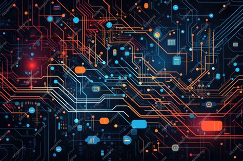 Premium Ai Image Abstract Circuit Line On Background Futuristic Technology Background